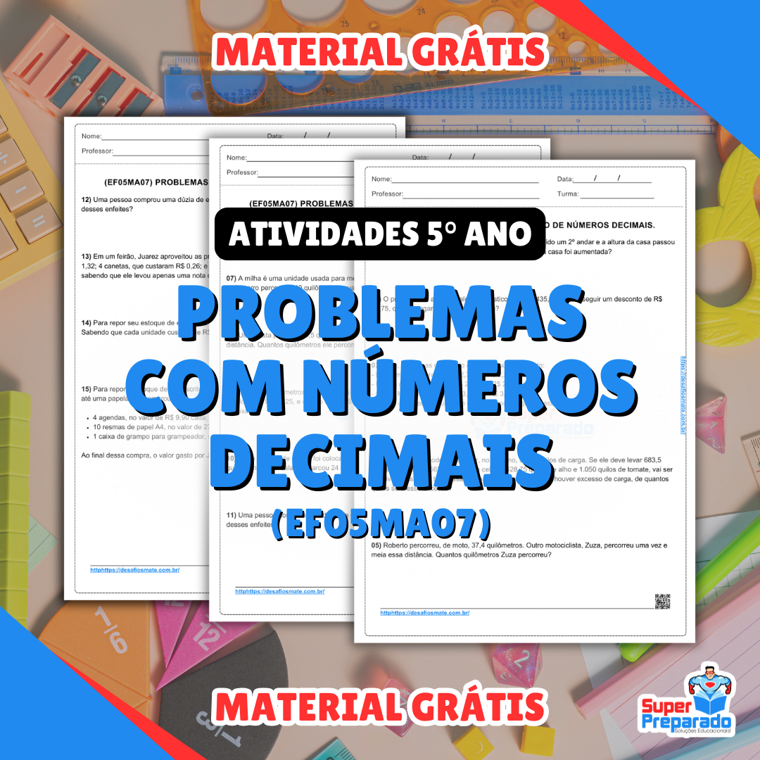 Problemas com Números Decimais - Atividades 5º Ano (EF05MA07 ...
